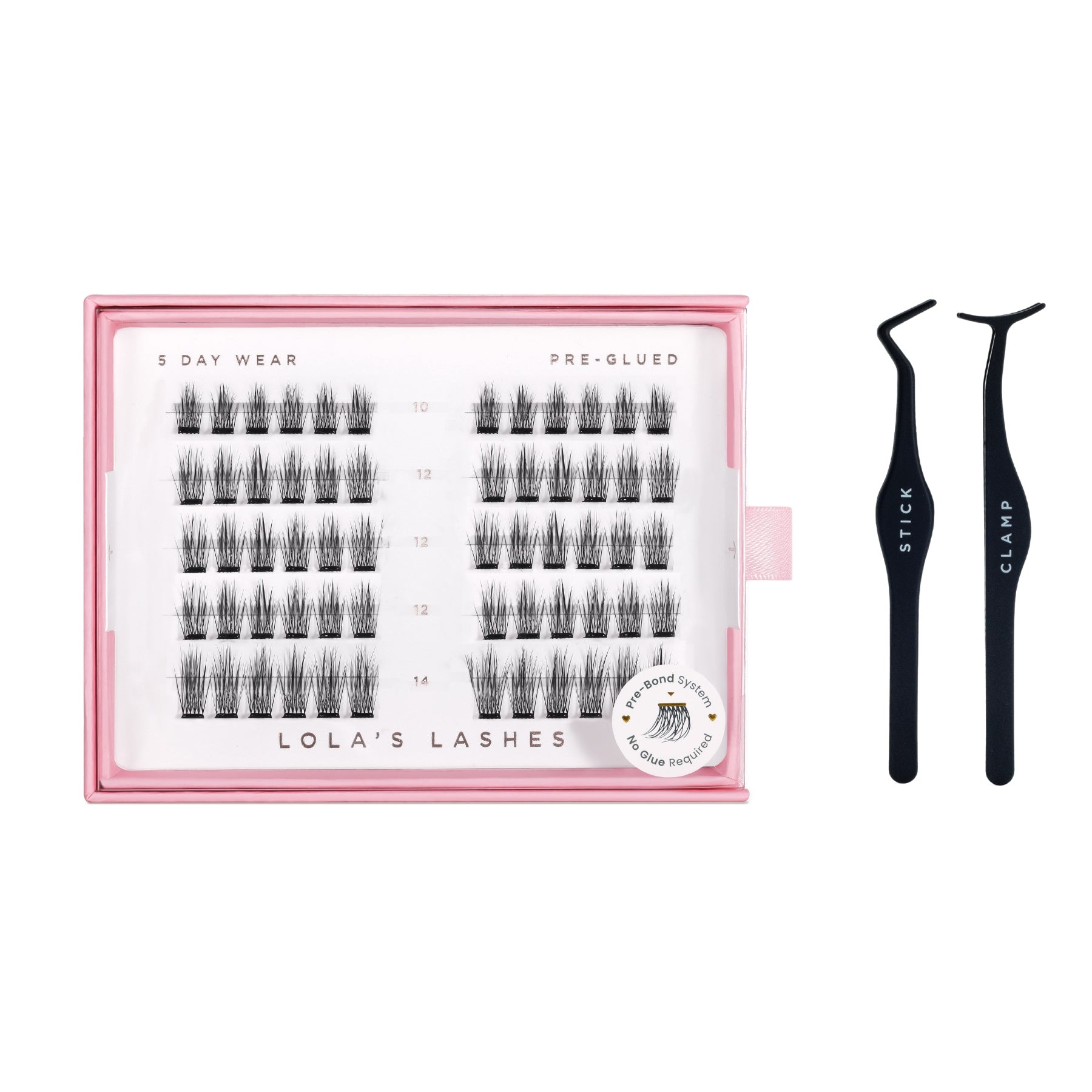 Tapered Press-On Lashes Starter Kit | Pre-Glued Cluster Lashes